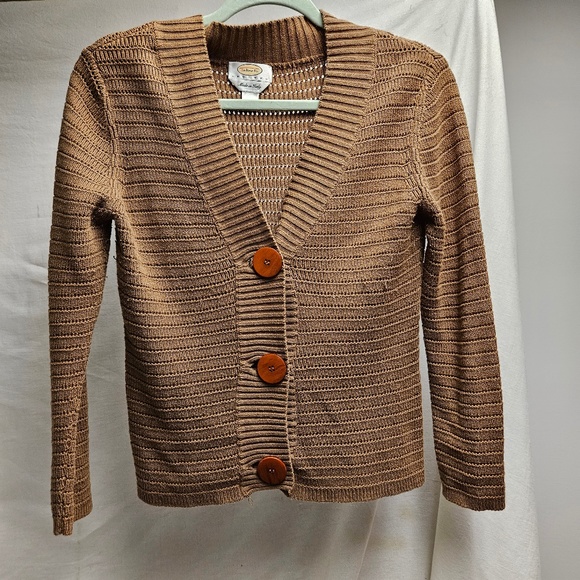 Talbots | Sweaters | 2for2 Talbots Brown Woven Button Down Cardigan ...